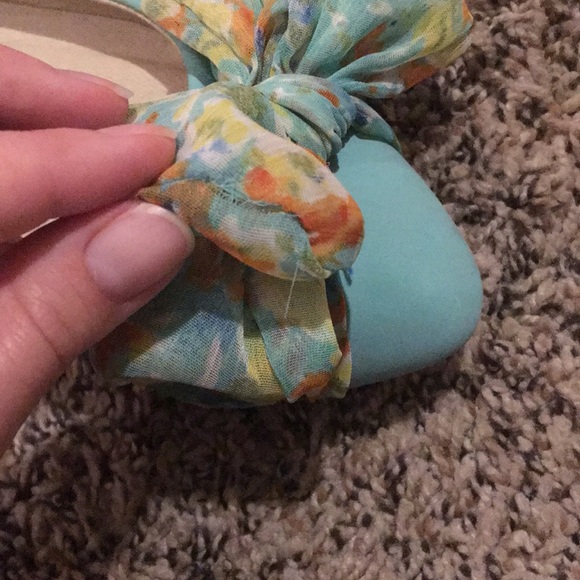Charming Charlie | Shoes | Powder Blue Flats With Double Bow | Poshmark